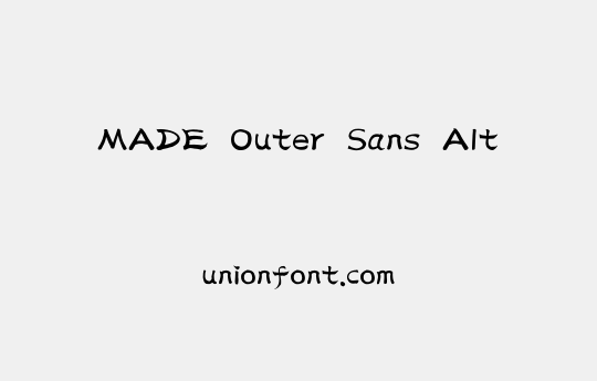 MADE Outer Sans Alt | 优字网